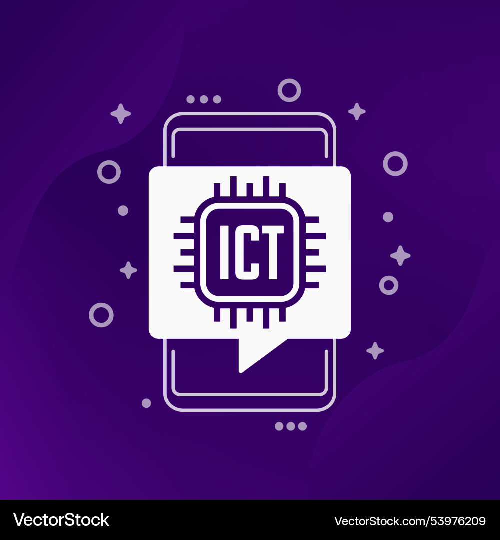 Ict information and communications technology icon