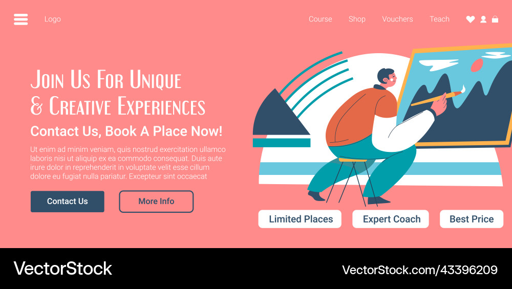 Join art classes online creative skills in web Vector Image