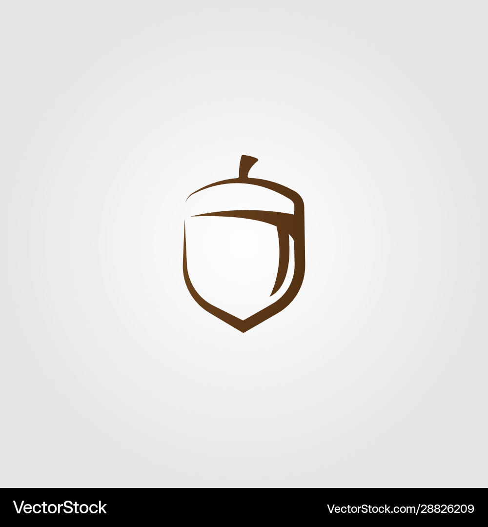Line art oak nut logo design minimalist label Vector Image