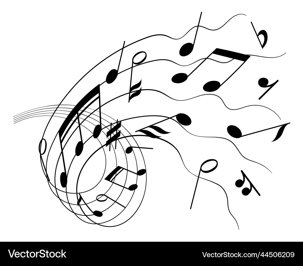 Music notes musical elements Royalty Free Vector Image