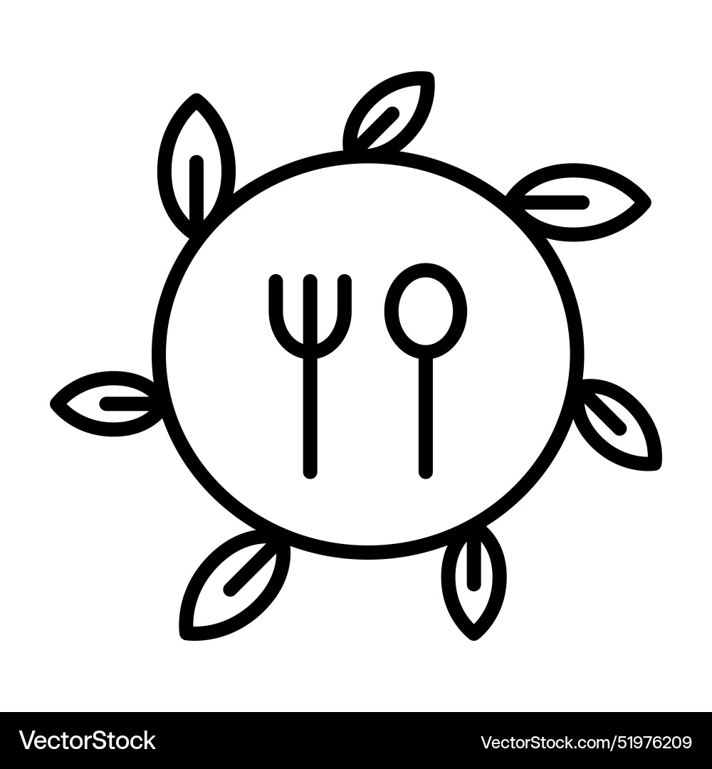 Organic food icon in thin line style graphic Vector Image