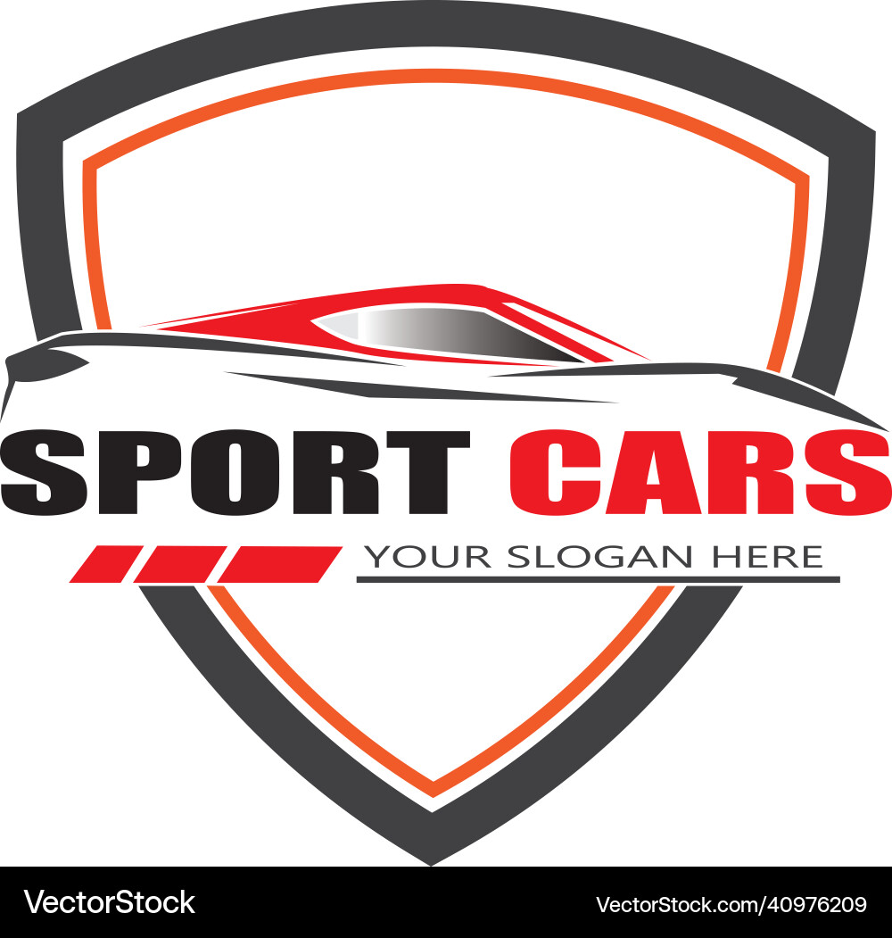 Sport car logo template design Royalty Free Vector Image