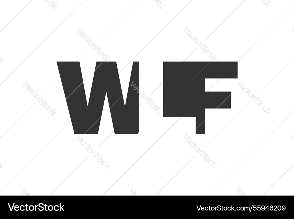 Wlf logo design initial letter w l f bold font Vector Image