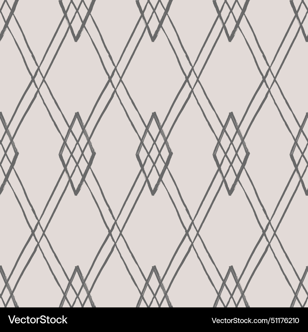 Argyle pattern from brush strokes diamond Vector Image
