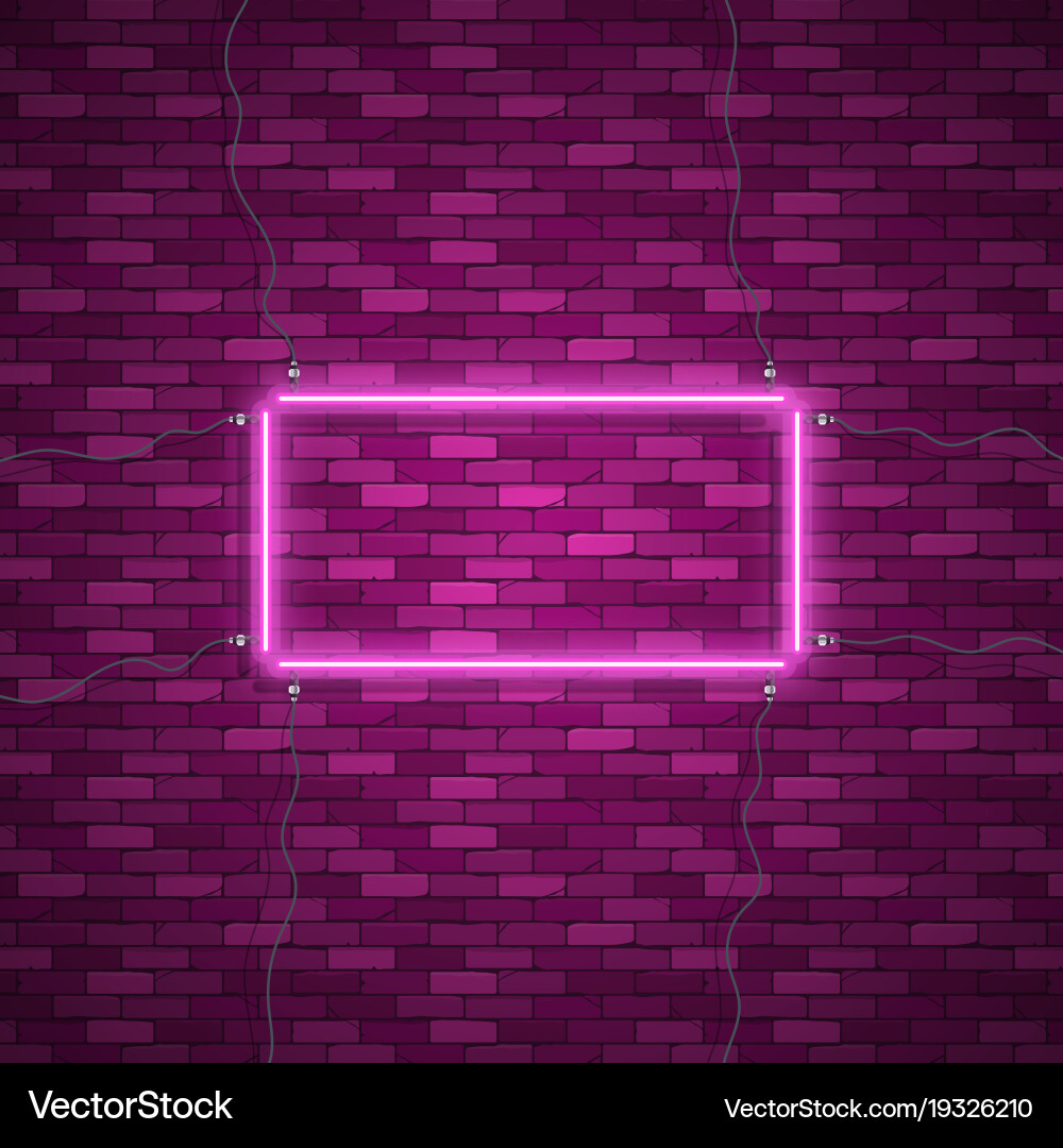 Blue abstract neon square shape Royalty Free Vector Image