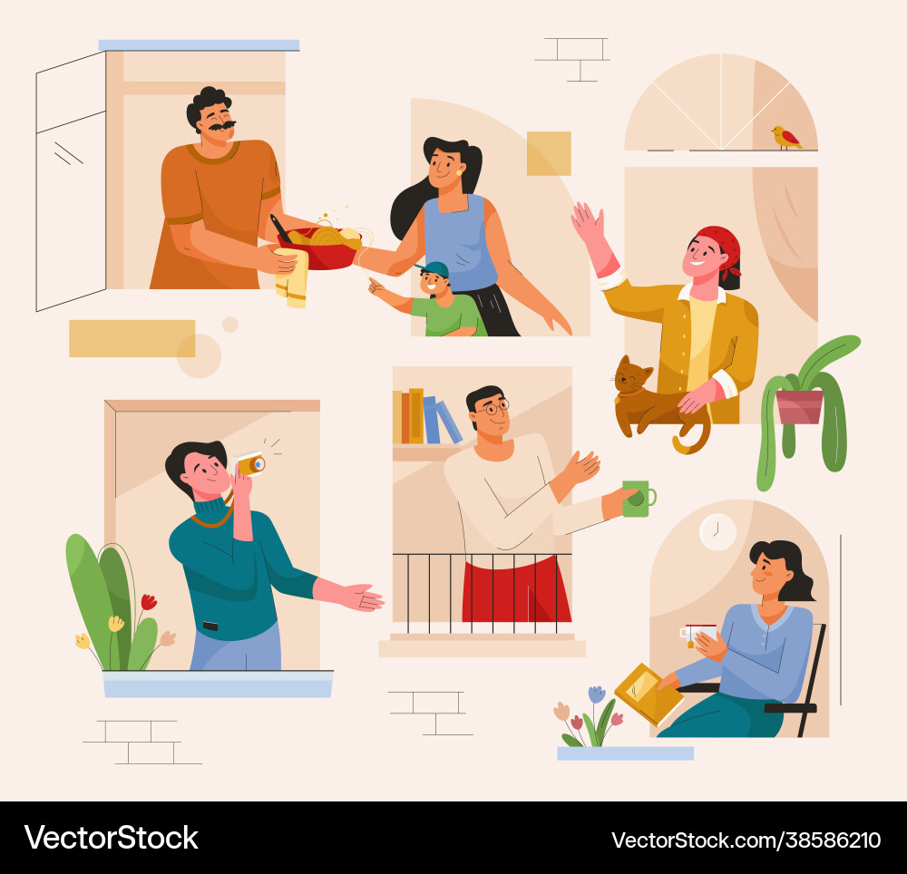Good neighborly relations concept neighbors Vector Image