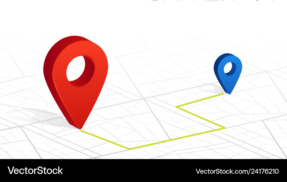 Gps navigator pin checking point to red Royalty Free Vector