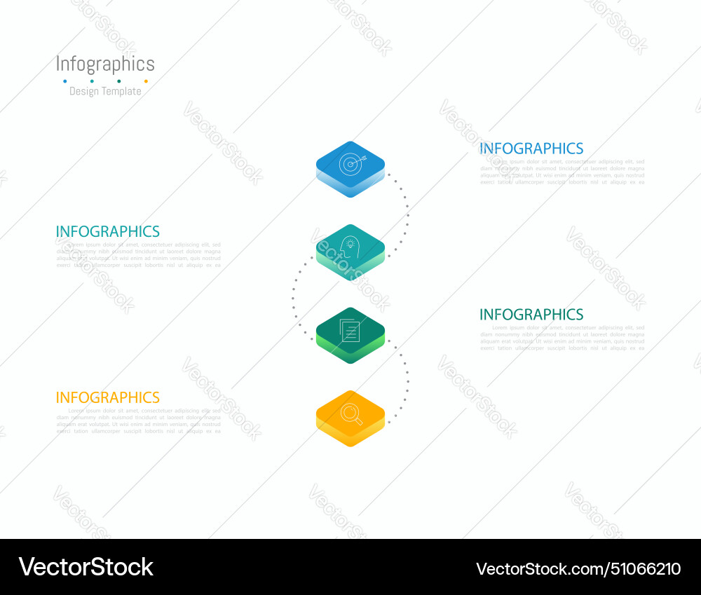 Infographic 4 options design elements Royalty Free Vector