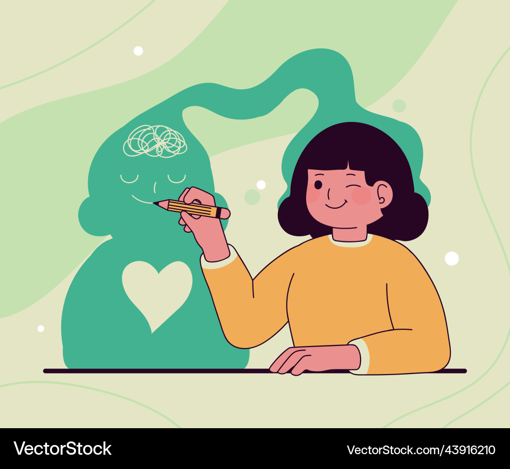Mental health positive Royalty Free Vector Image