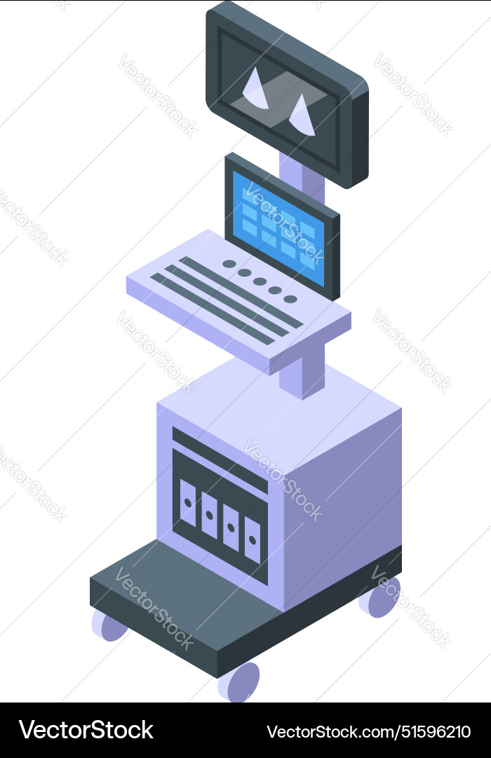 Modern medical ultrasound machine displaying Vector Image