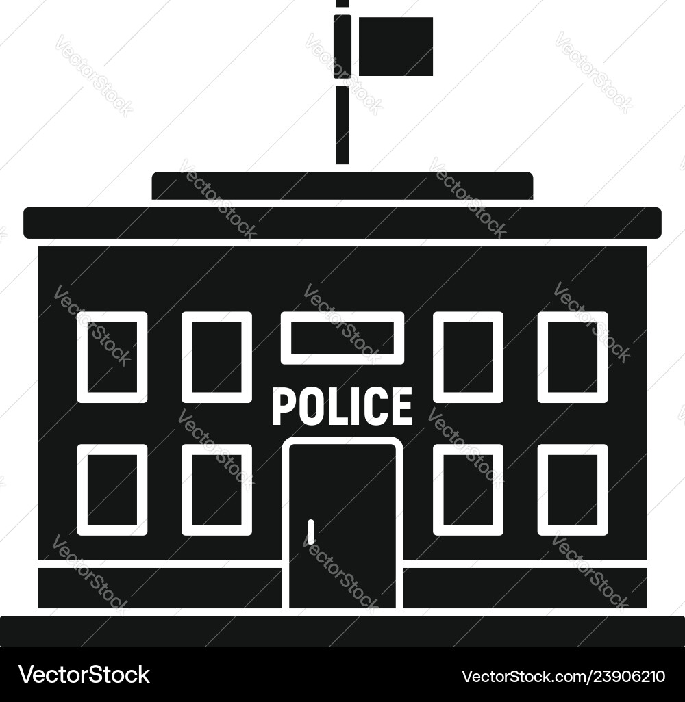 Police building icon simple style Royalty Free Vector Image
