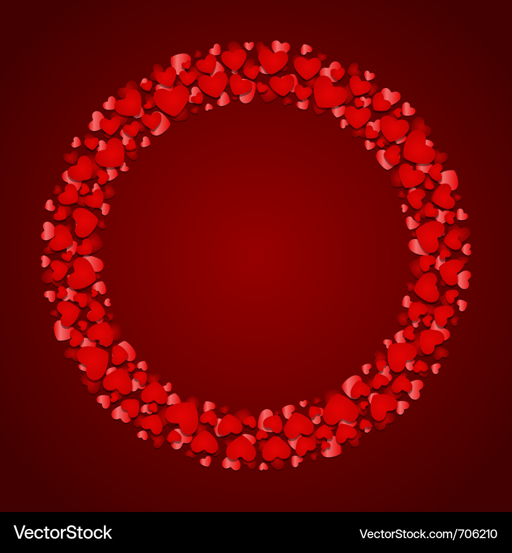 Round hearts frame Royalty Free Vector Image - VectorStock