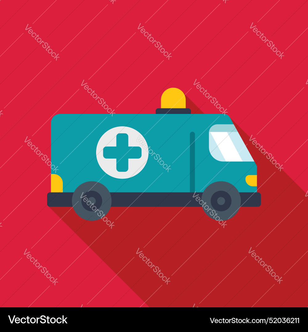 Ambulance car flashing emergency light Royalty Free Vector