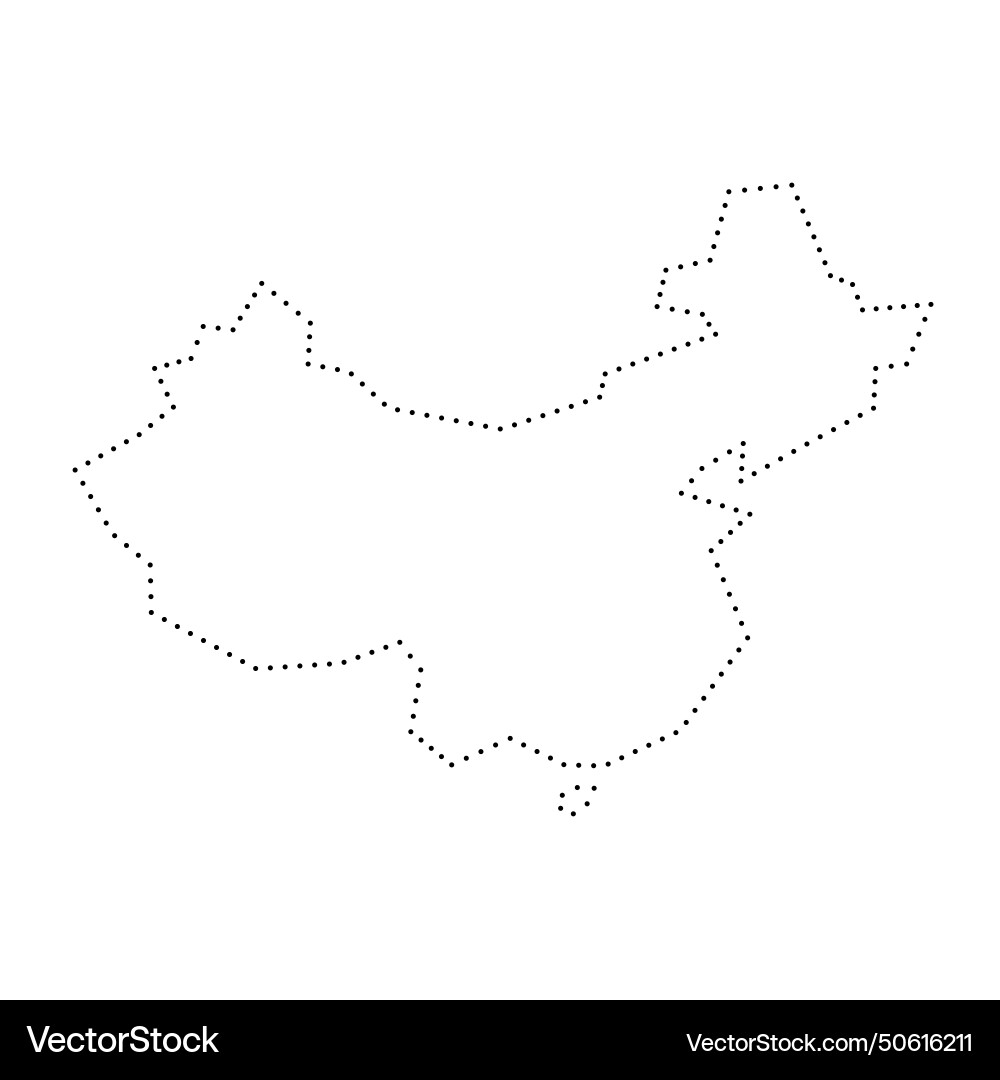 China dotted outline map Royalty Free Vector Image