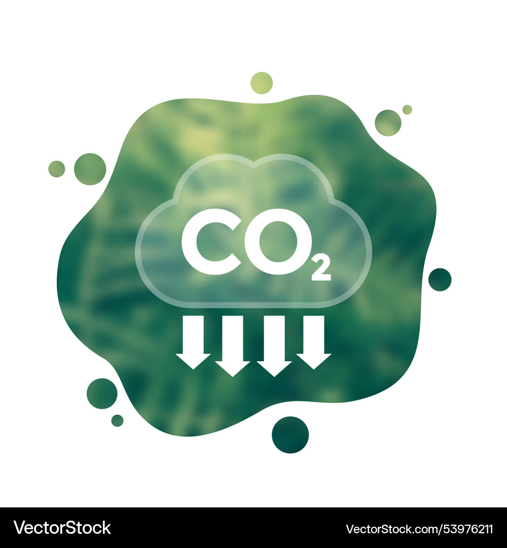 Co2 carbon emission reduction icon Royalty Free Vector Image