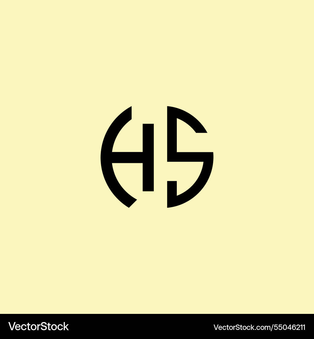Creative rounded initial letters hs logo Vector Image