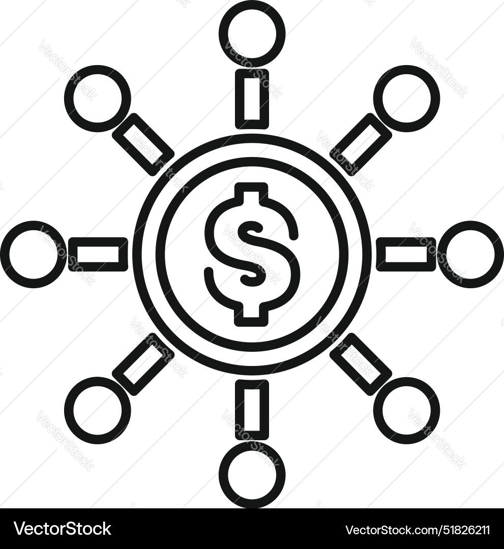Crowdfunding system connecting people and money Vector Image