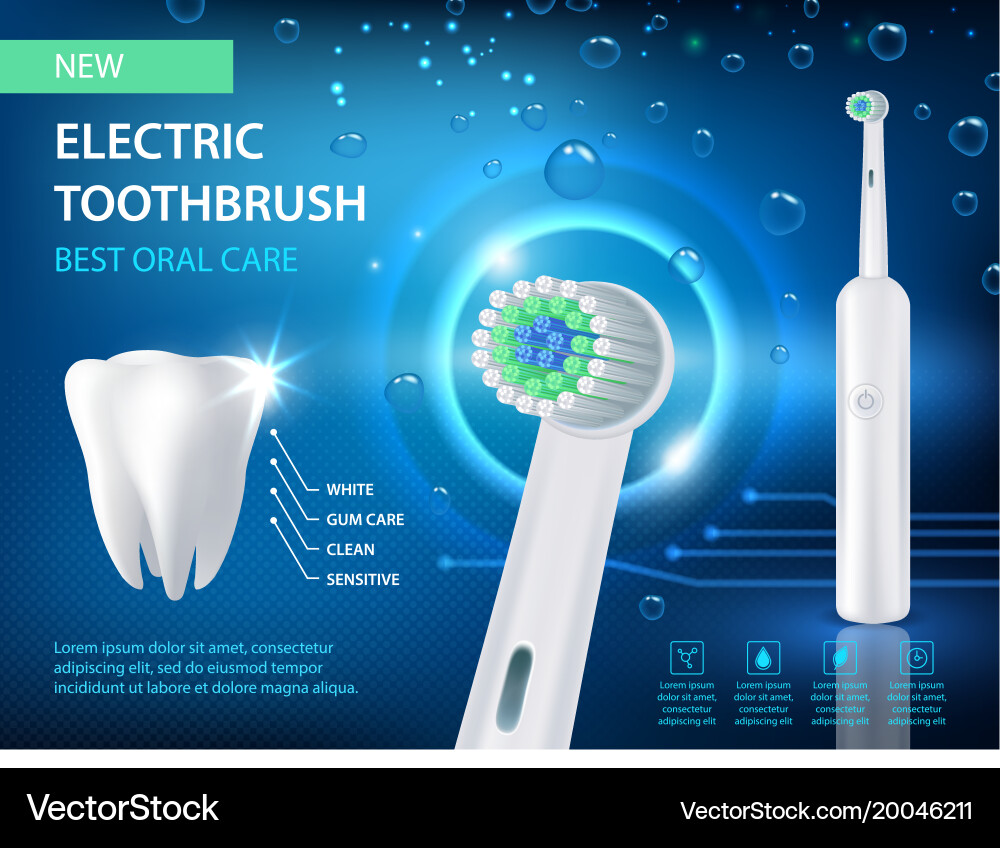 Electric Toothbrush Advertisement Royalty Free Vector Image