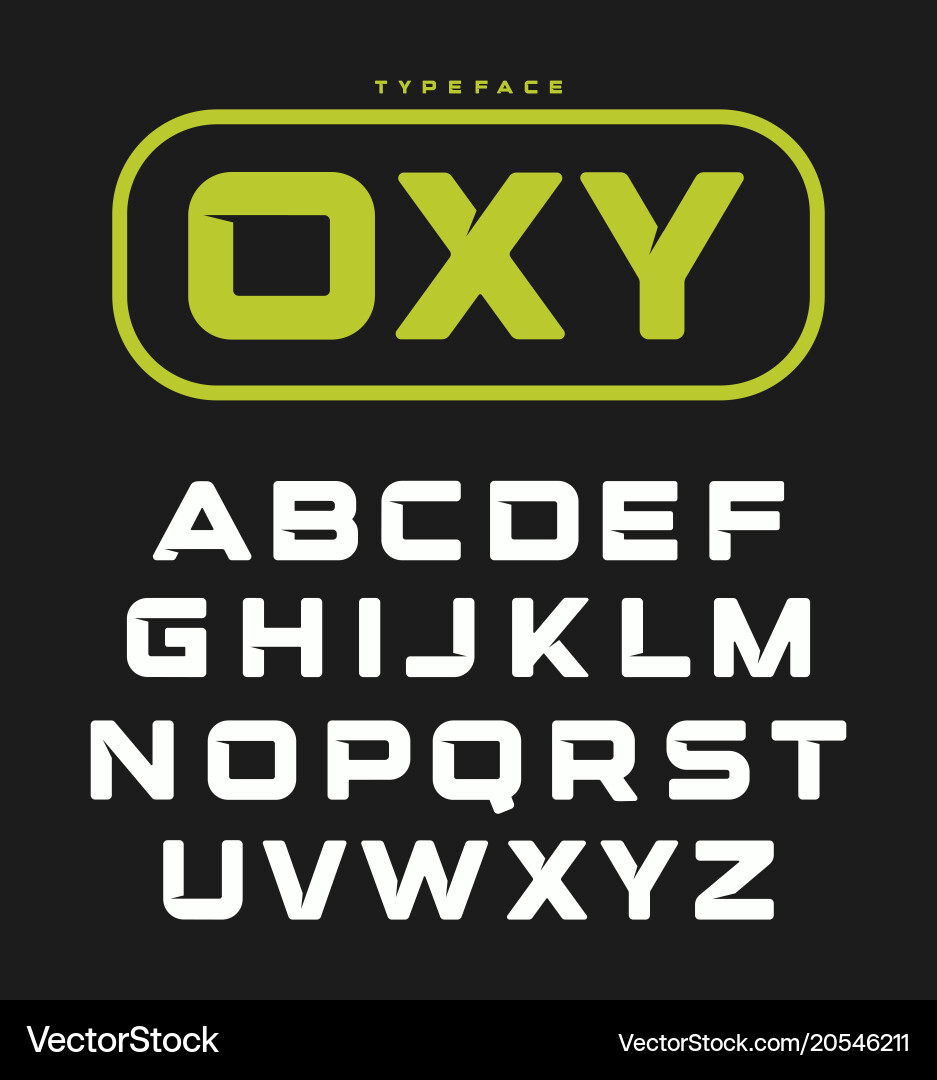 Geometric Bold Monogram Font Royalty Free Vector Image