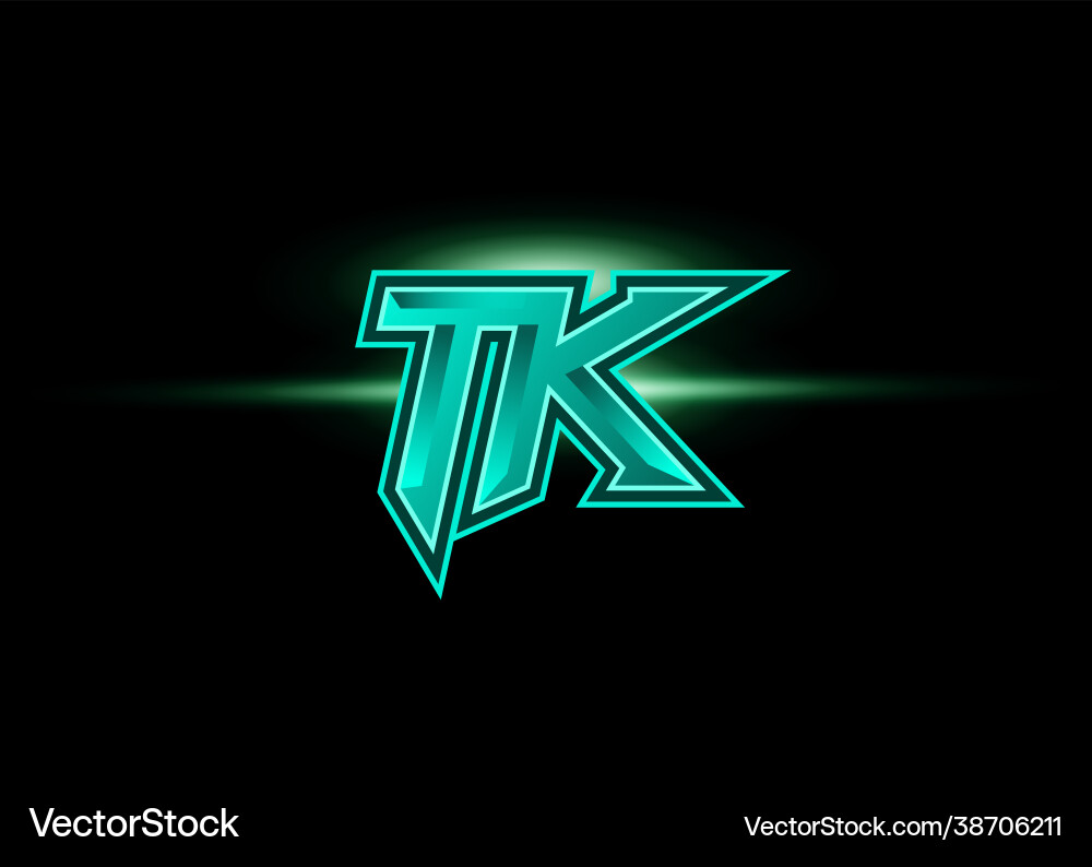 Initial letters tk esport style fit for gaming Vector Image