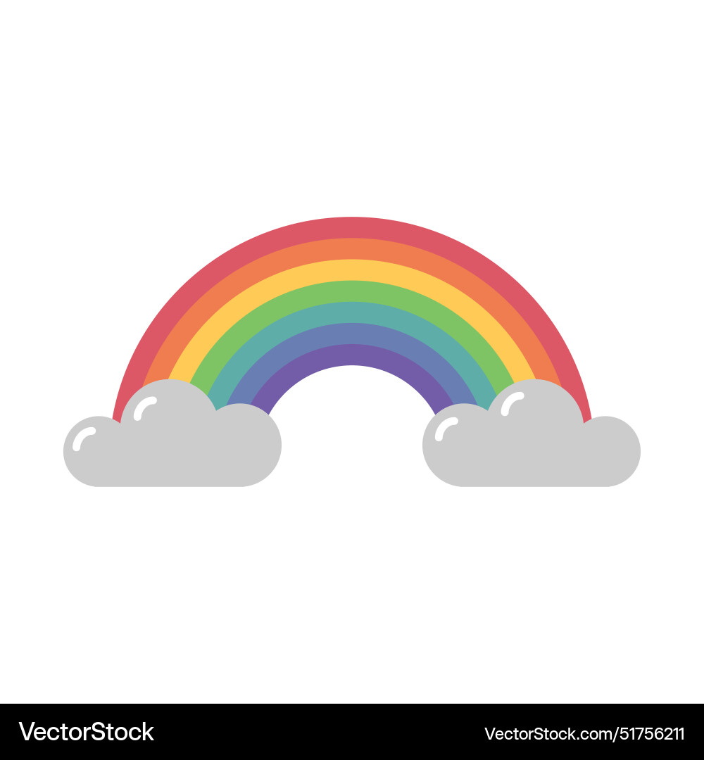 Rainbow with cloud isolated Royalty Free Vector Image