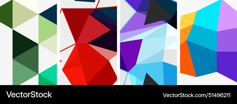 Set of triangle poster backgrounds Royalty Free Vector Image