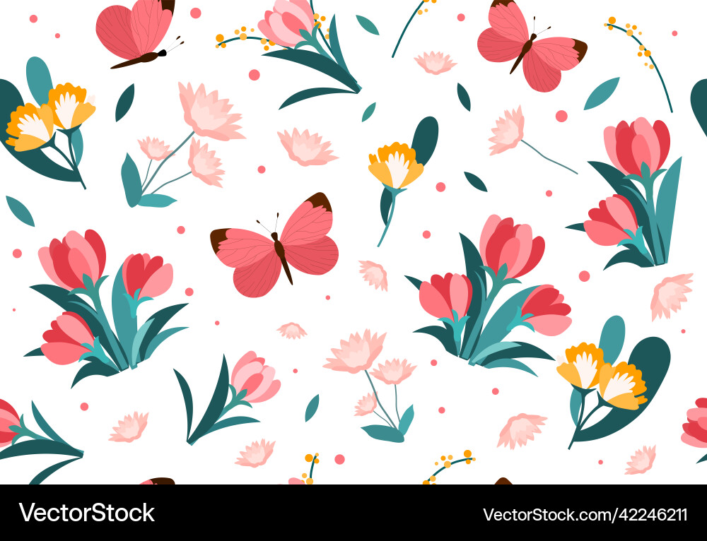Spring seamless pattern Royalty Free Vector Image