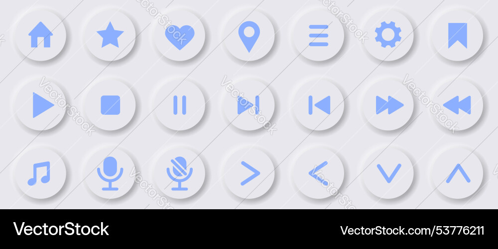 Vibrantly colorful media control icons perfect Vector Image