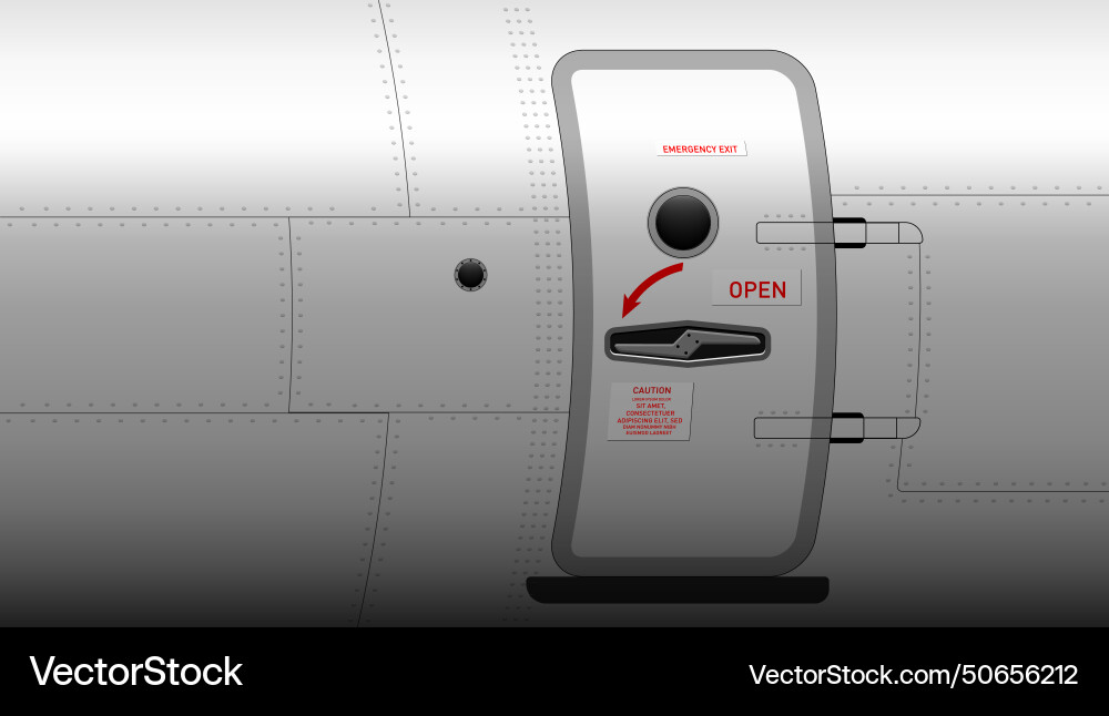 3d realistic abstract airplane emergency exit door