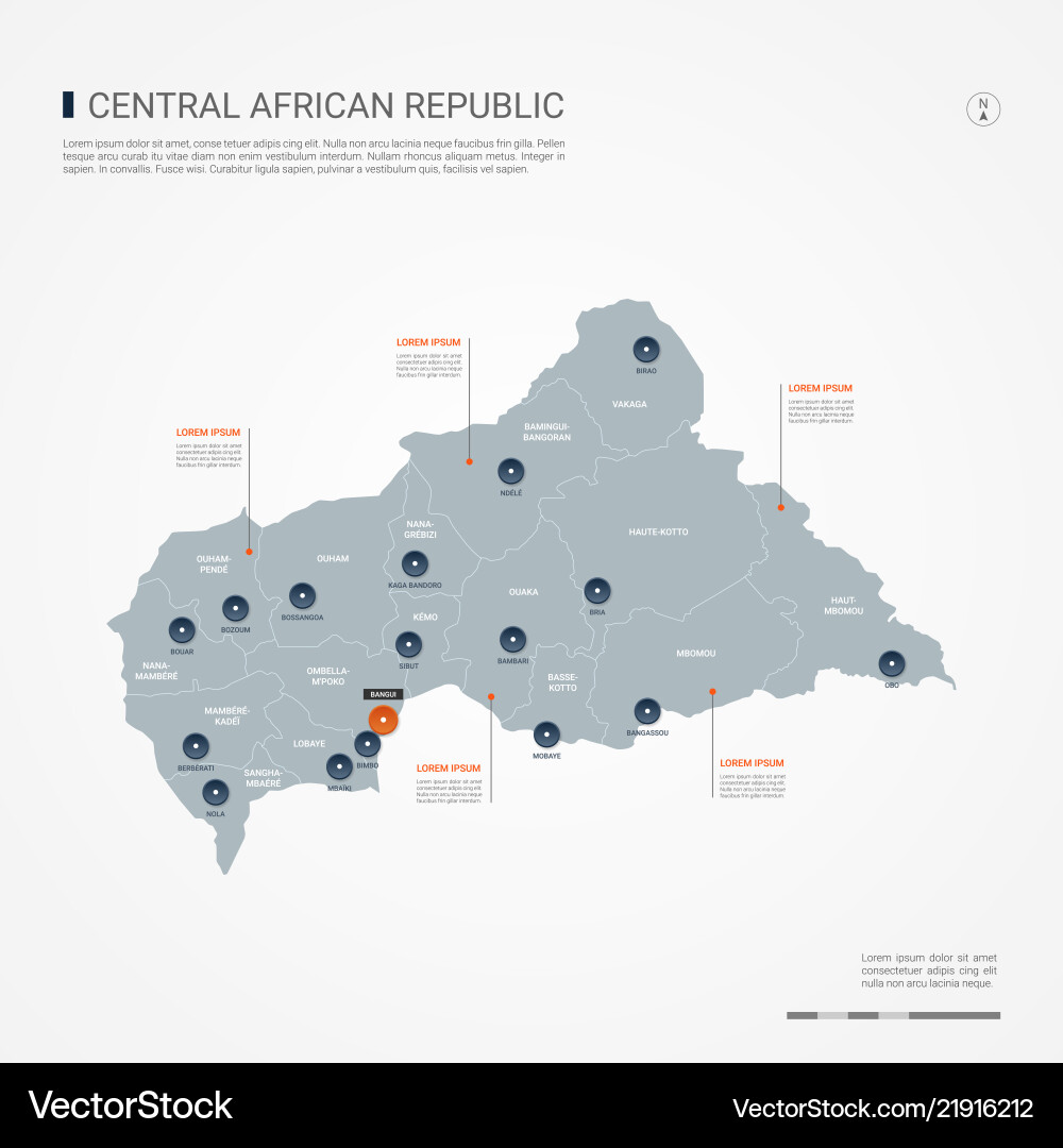 Central african republic infographic map Vector Image