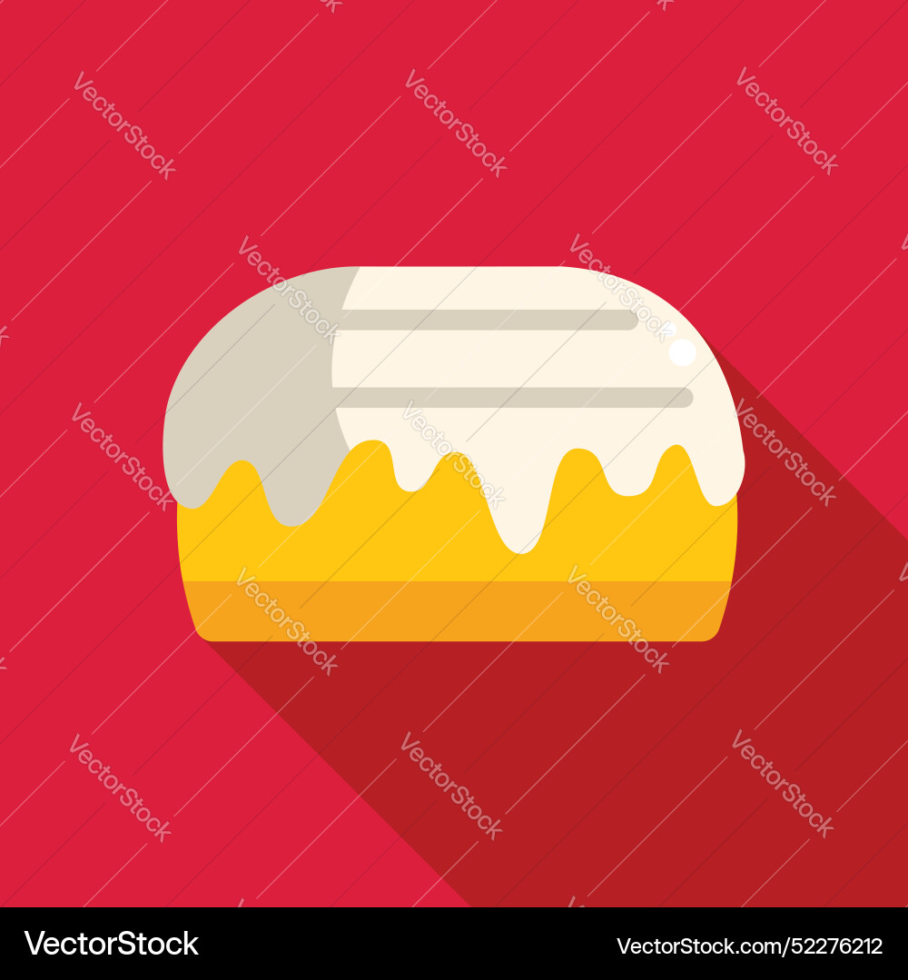 Delicious donut with white icing dripping down Vector Image