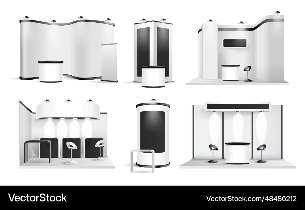 Exhibition stand template set Royalty Free Vector Image