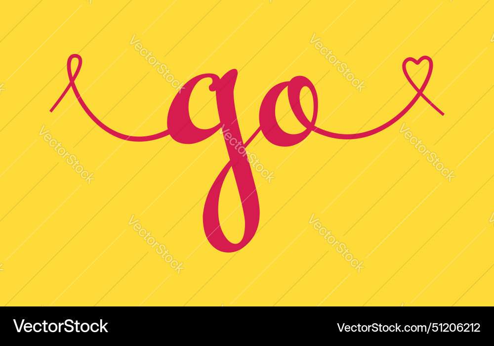 Go initial wedding monogram calligraphy hand Vector Image