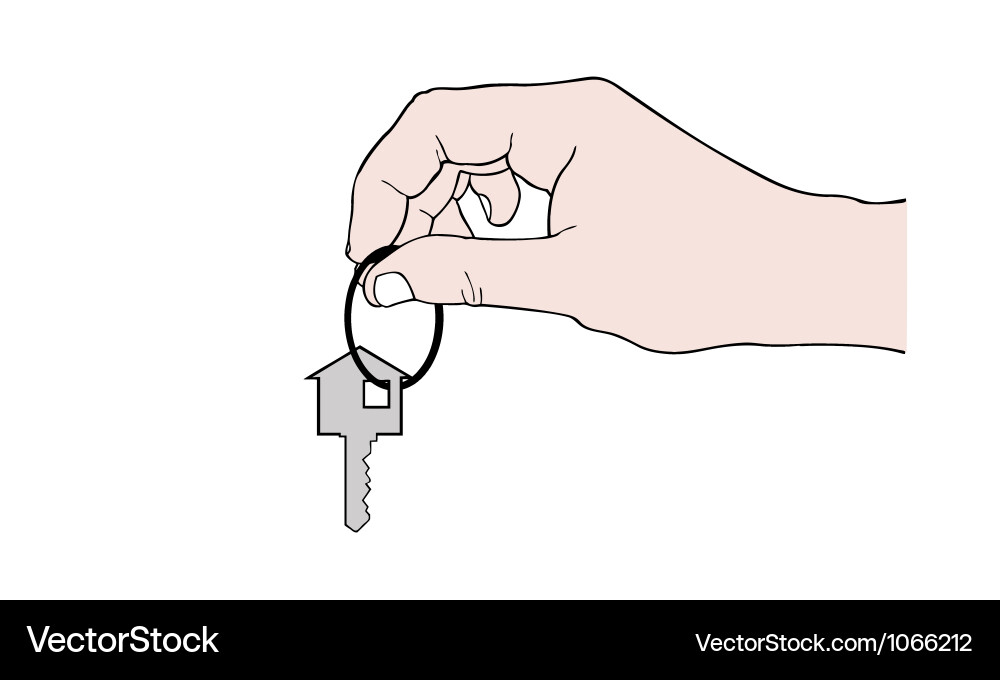 Hand holding a key Royalty Free Vector Image - VectorStock