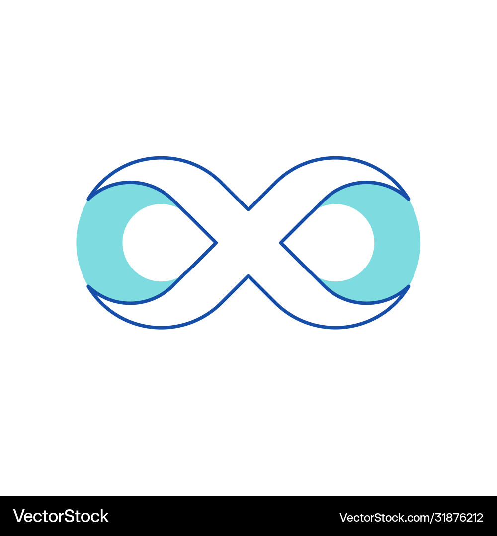 Infinity symbol contour in shape number eight Vector Image