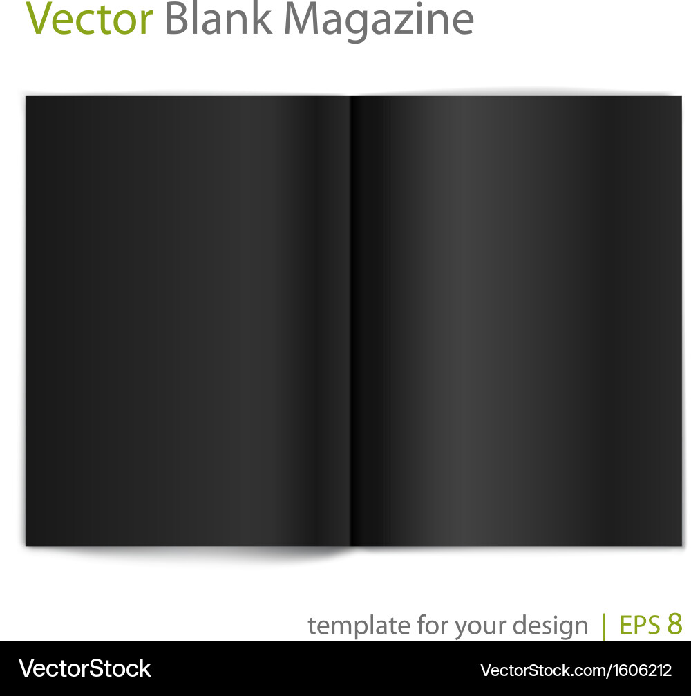 Open black page magazine Royalty Free Vector Image