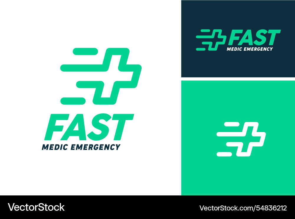Pharmacy cross speed motion fast emergency logo Vector Image