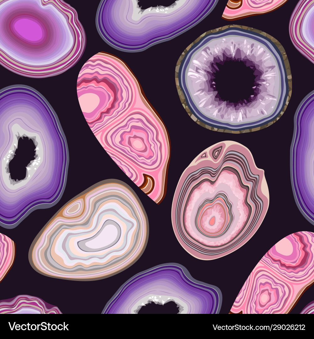 Seamless pattern with geode and agate cuts Vector Image