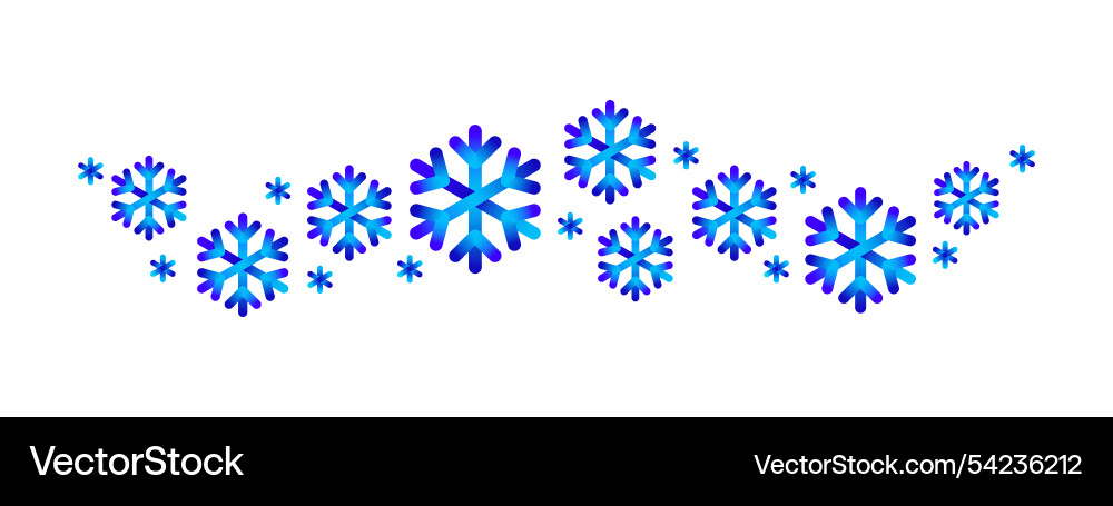 Snowflakes bundle blue border Royalty Free Vector Image