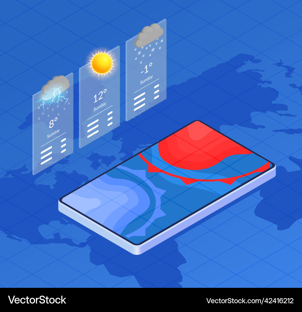 Weather forecast composition Royalty Free Vector Image