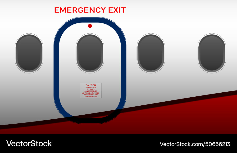 3d realistic abstract airplane emergency exit door