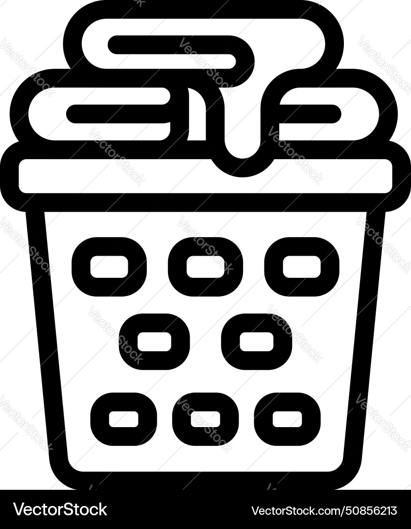 Bamboo laundry bin icon outline collecting Vector Image