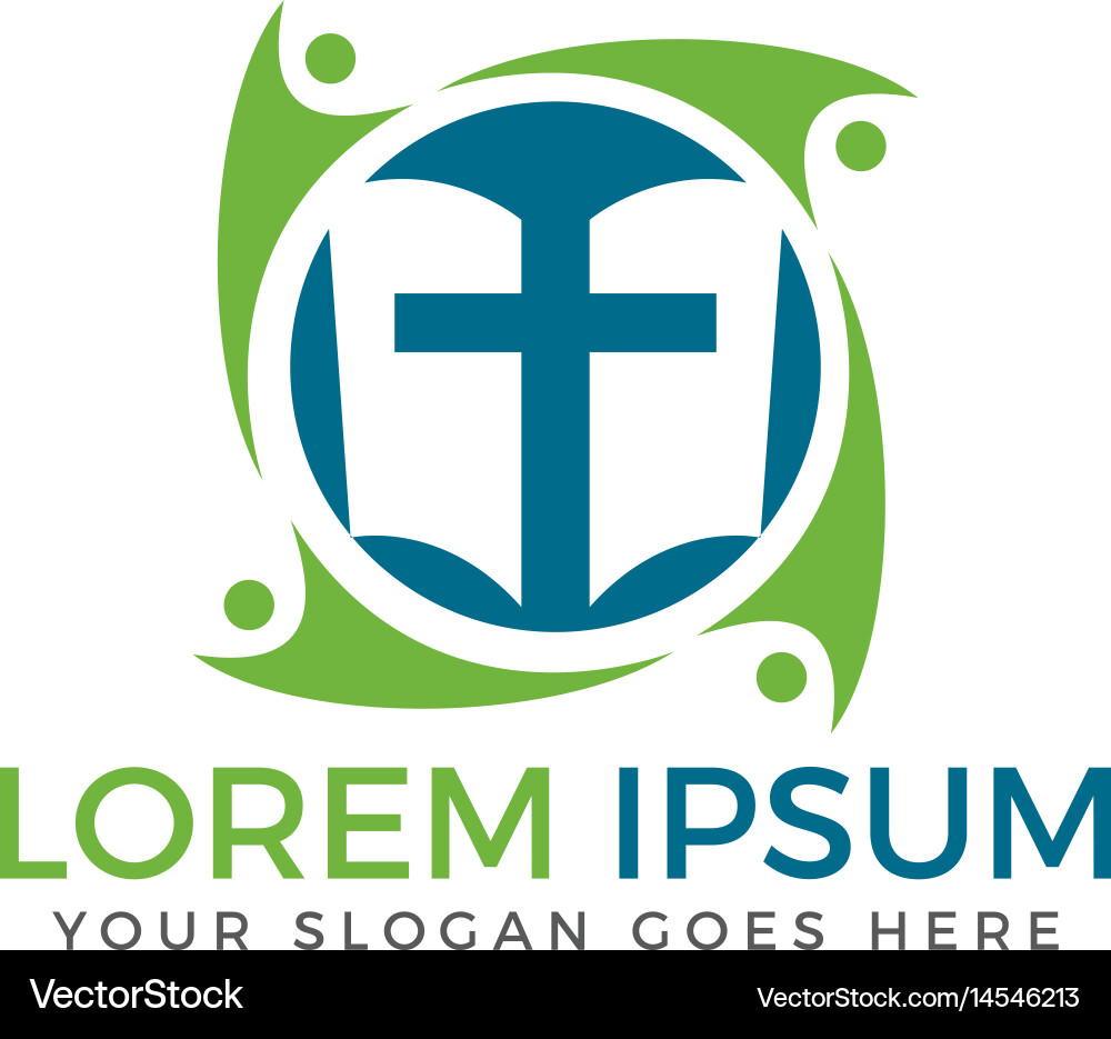 Community and people church logo Royalty Free Vector Image