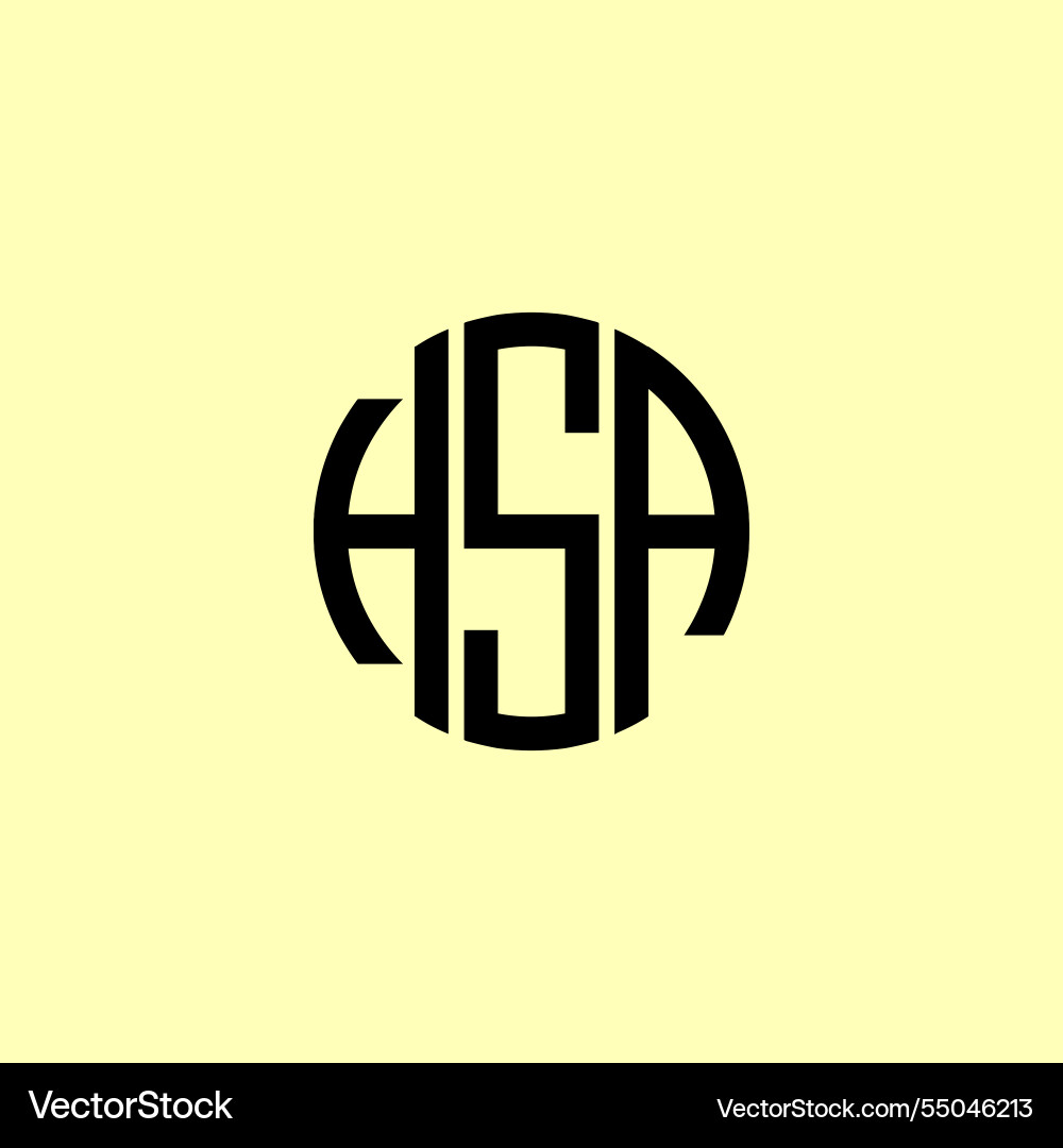 Creative rounded initial letters hsa logo Vector Image