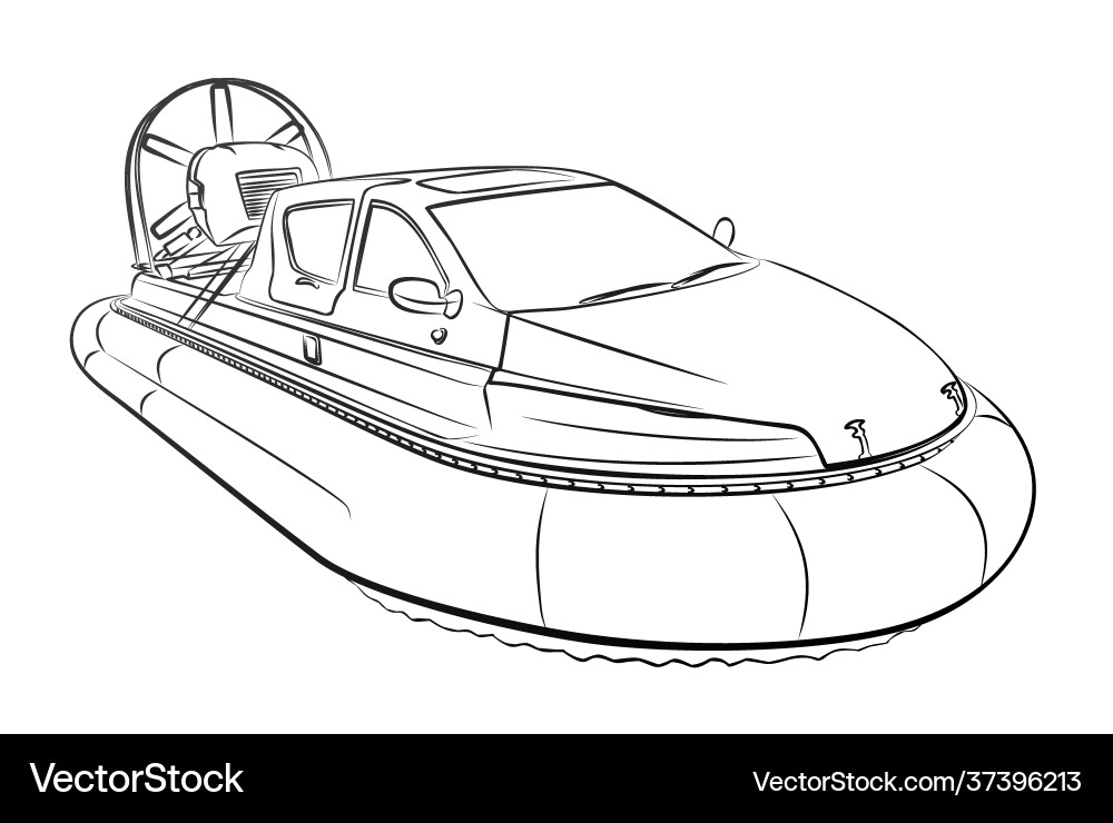 Hovercraft Sketch Royalty Free Vector Image - VectorStock