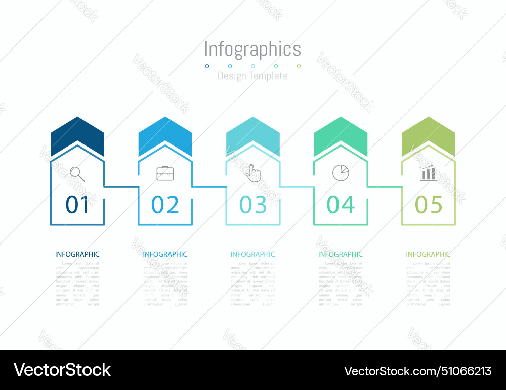 Infographic 5 options design elements Royalty Free Vector