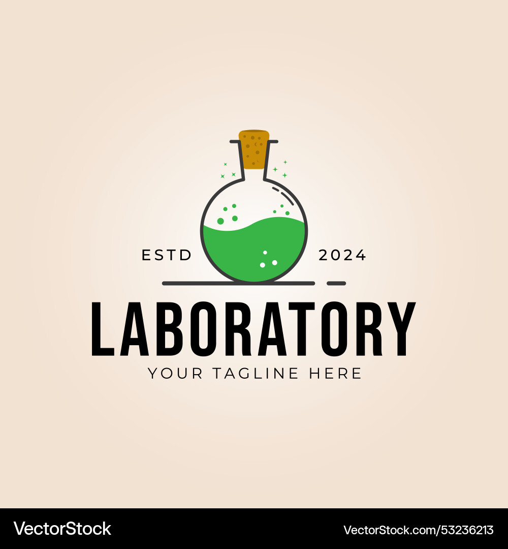 Laboratory or measuring cup with chemical liquid Vector Image