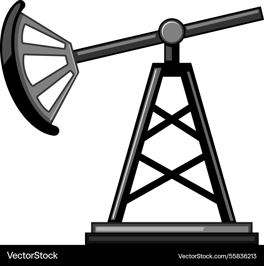 Reservoir oil rig cartoon Royalty Free Vector Image