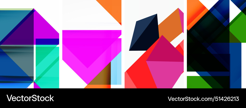 Set of abstract random triangle composition Vector Image