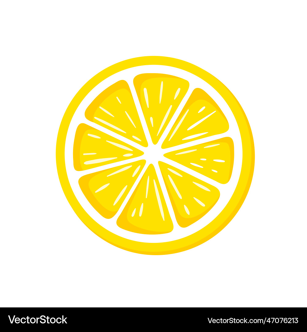 Yellow lemon isolated on white background Vector Image